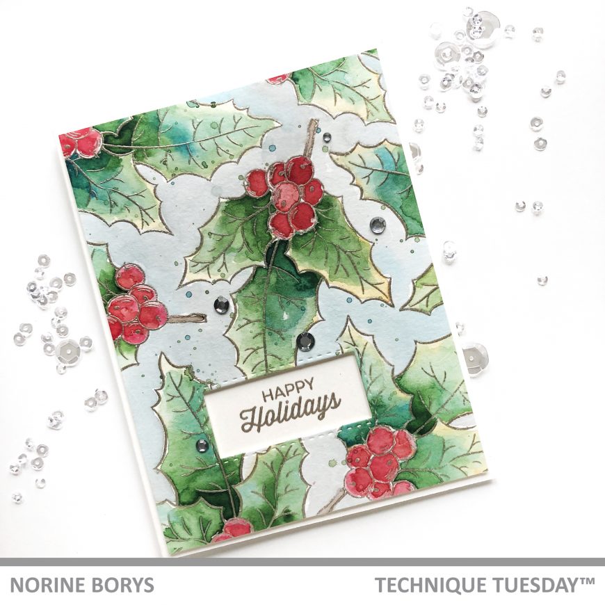 Technique Tuesday Holly Card – Velvetlemon
