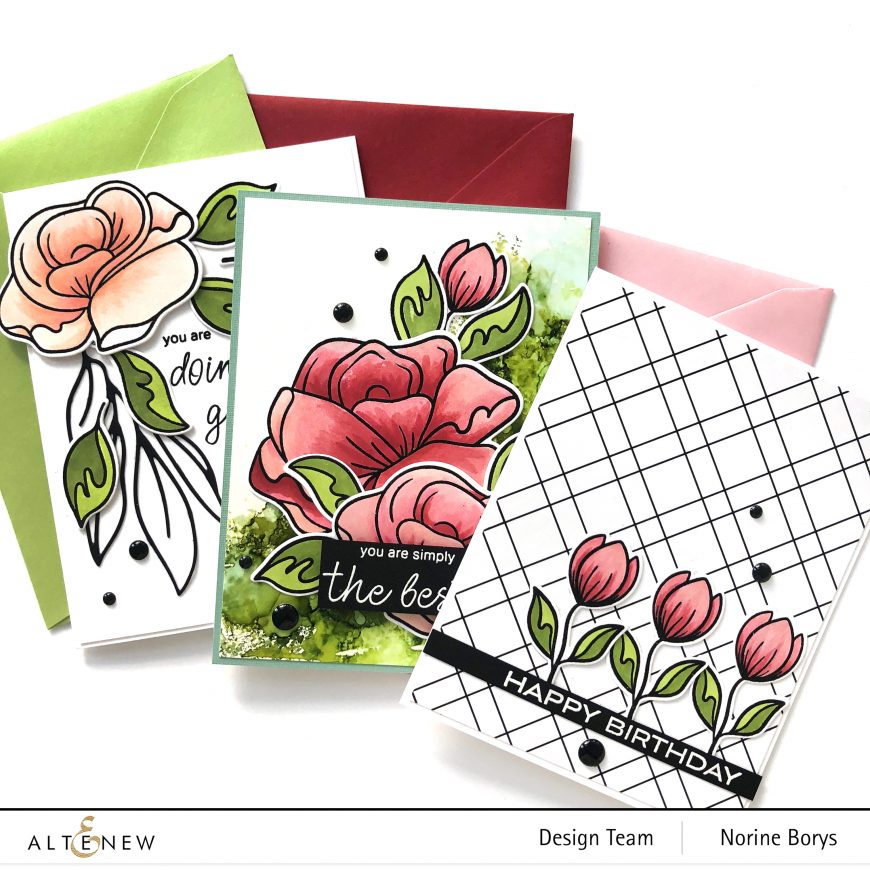 Altenew Simple Roses Cards – Velvetlemon