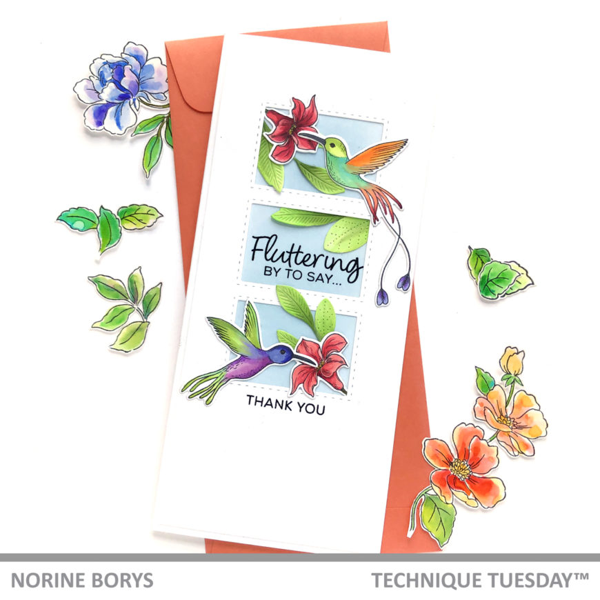 Technique Tuesday Happy Hummingbirds Card – Velvetlemon
