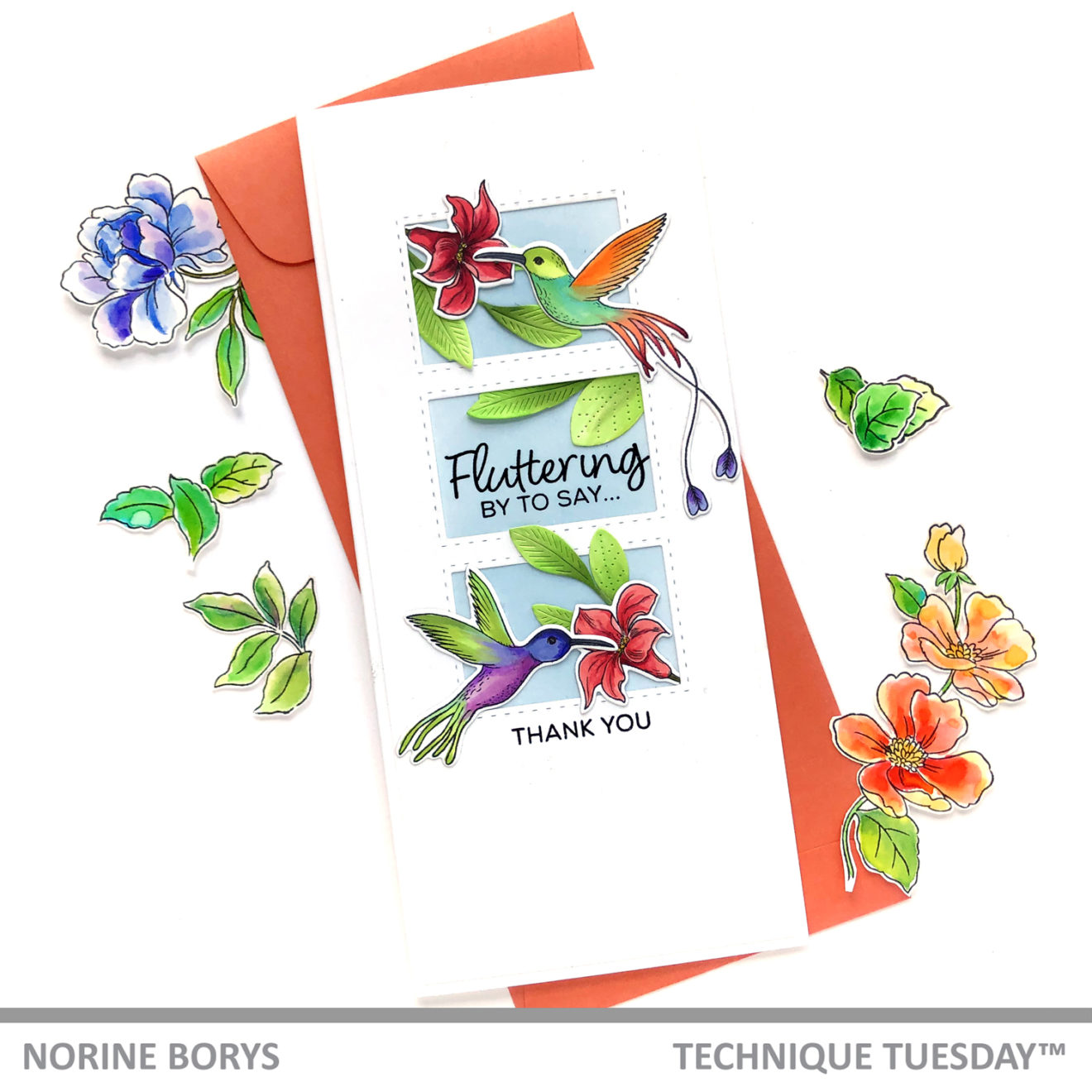 Technique Tuesday Happy Hummingbirds Card – Velvetlemon