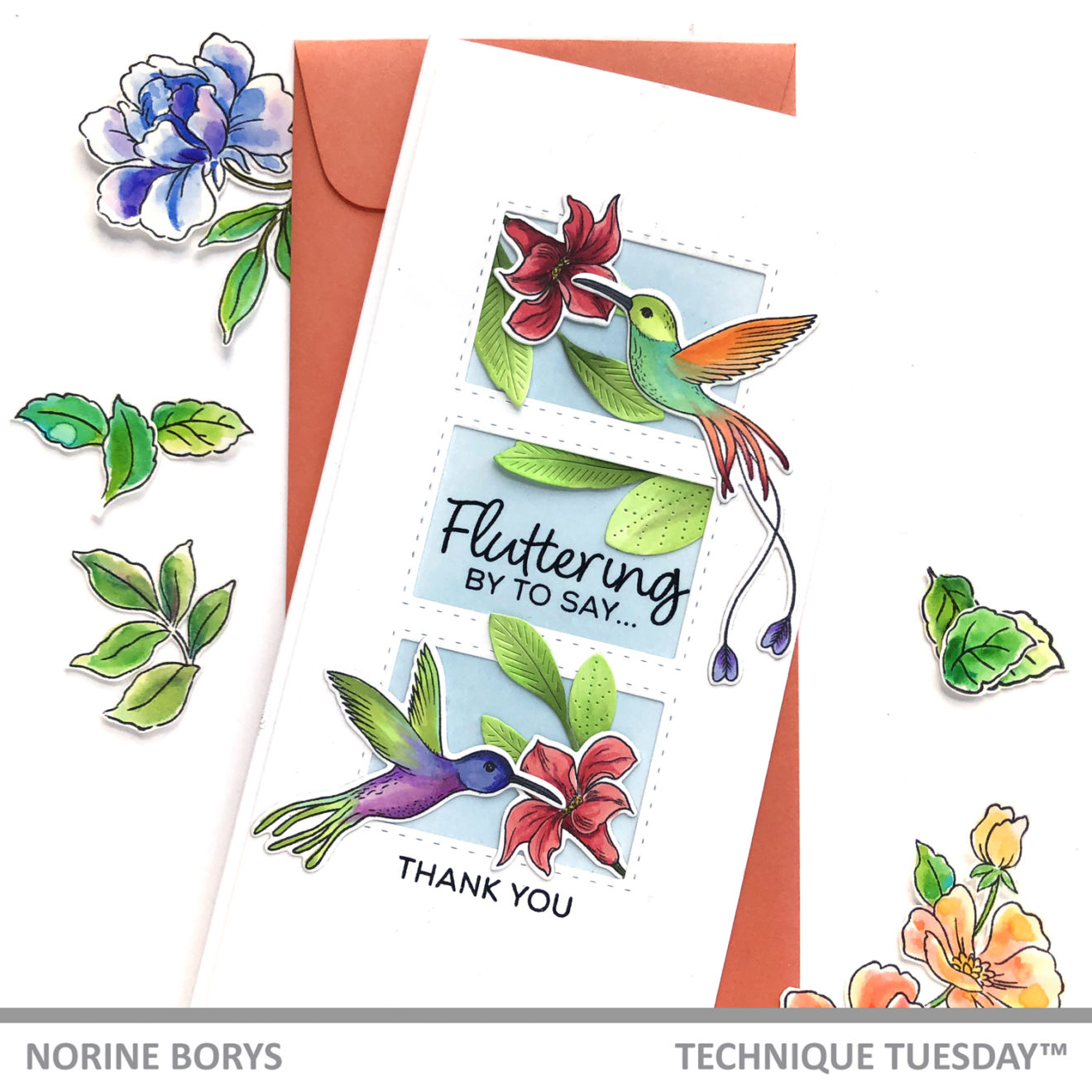 Technique Tuesday Happy Hummingbirds Card – Velvetlemon