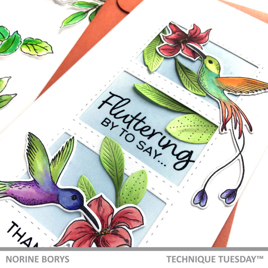 Technique Tuesday Happy Hummingbirds Card – Velvetlemon