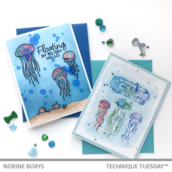 Technique Tuesday Jellyfish Cards – Velvetlemon