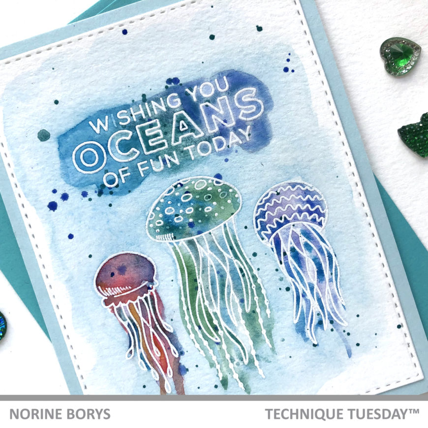 Technique Tuesday Jellyfish Cards – Velvetlemon