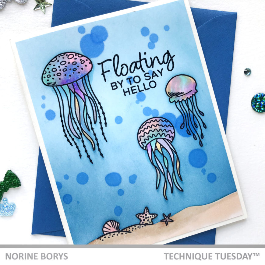 Technique Tuesday Jellyfish Cards – Velvetlemon